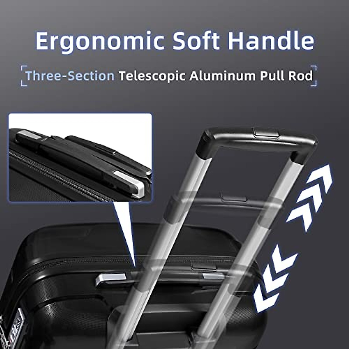 imiomo Luggage Hardside Suitcase Sets,3 Piece Travel Luggage Sets with Spinner Wheels,Lightweight PP Luggae Sets Clearance with TSA Lock (Black)