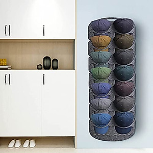 SEPPR Hat Racks for Baseball Caps Double Line Neatly Arranged Door Back Hat Organizer for Baseball Caps Non Woven Large Baseball Cap Display Rack
