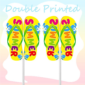 36pcs Beach Flip Flops Cupcake Toppers Summer Beach Party Cupcake Toppers Decorations Pool Party Decorations Supplies for Summer Birthday Tropical Luau Hawaiian Party Supplies