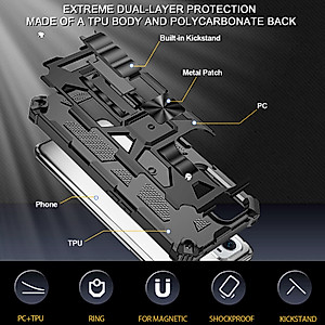 Ailiber Compatible with OnePlus 9 Pro Case with Screen Protector, for Magnetic Car Mount, Kickstand Holder, Rugged Shockproof Bumper Military Grade Protective 1+9+ Phone Cover for OnePlus 9 Pro-Black