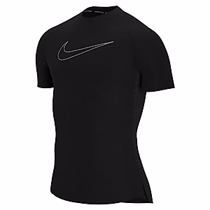 Nike Pro Dri-FIT Men's Tight Fit Short-Sleeve Top (as1, Alpha, l, Regular, Regular, Black/White)