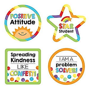 Carson Dellosa Celebrate Learning Motivational Sticker Pack, 72 Colorful, Inspirational Stickers for School Supplies, Reward Stickers, and Incentive Chart, Positive Affirmation Stickers (6 Sheets)
