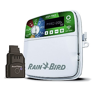 Rain-Bird ESP-TM2 Indoor Outdoor Irrigation WiFi Zone Controller Timer Box and Link Lnk WiFi Mobile Wireless Smartphone Upgrade Module Sprinkler System (4 Zone)