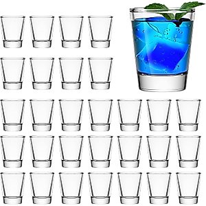 Mfacoy 30 Pack Shot Glasses Set with Heavy Base, 1.6 oz Clear Shot Glasses Bulk, Small Whiskey Shot Glass for Vodka, Whiskey, Tequila, Espressos, Spirits & Liquors, Clear Glass