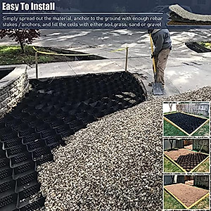 RAN Garden Retaining Wall Grid Stabilizer Ground Grid Geocell Paver for Stabilizing Subgrades, Geogrid Flexible Foldable Geoweb Grid with Drain Holes 16/19.7/23/26/29.5/32.8 ft L