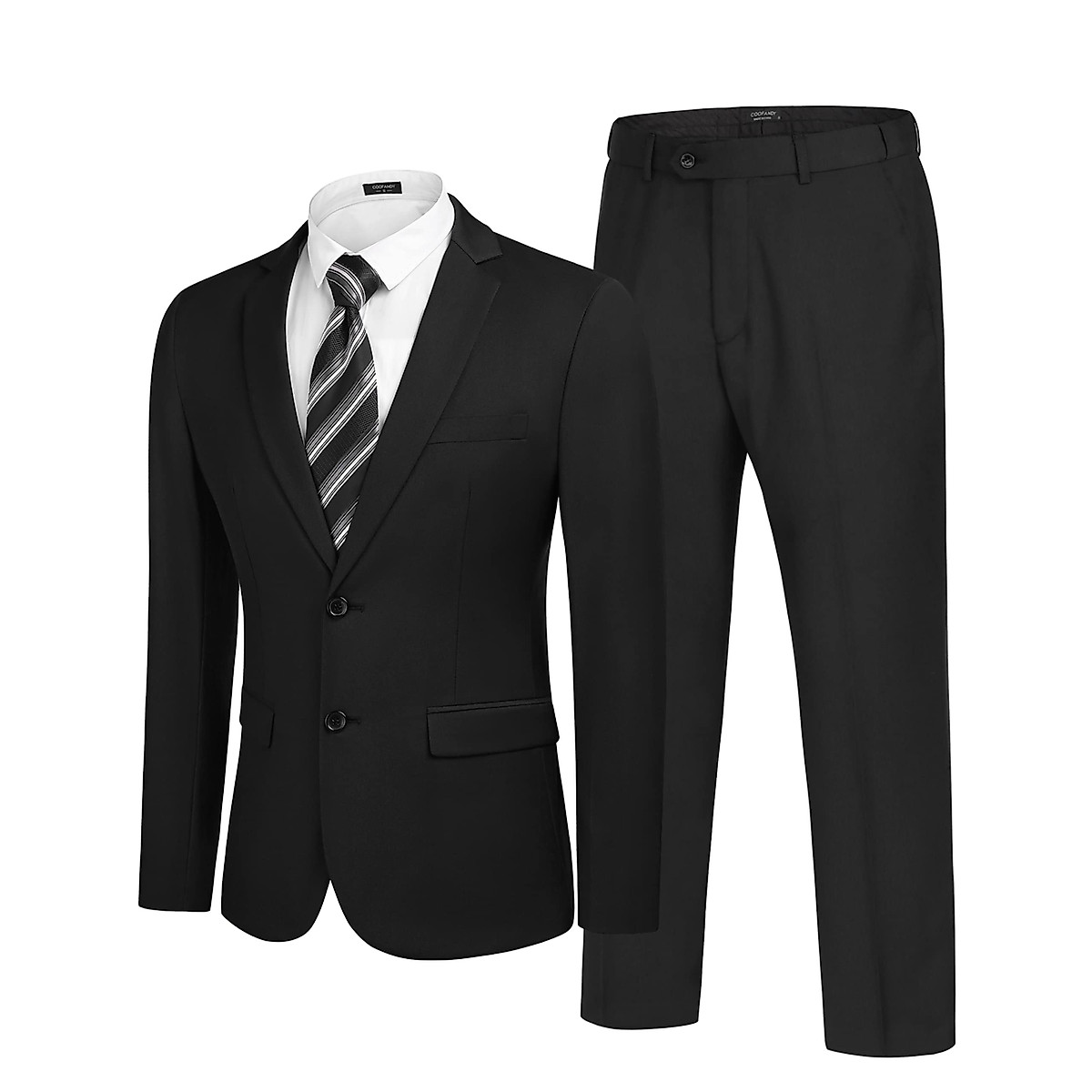 COOFANDY Men's 2 Piece Suits Classic Fit 2 Button Dress Suits Tuxedo Jacket Blazer for Wedding Business Dinner Prom