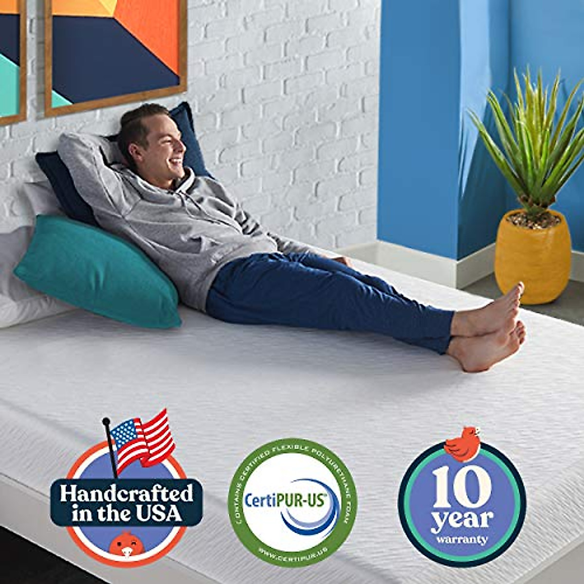 EARLY BIRD Essentials 8 Inch Gel Memory Foam Mattress, Twin, Dual Layer Comfort