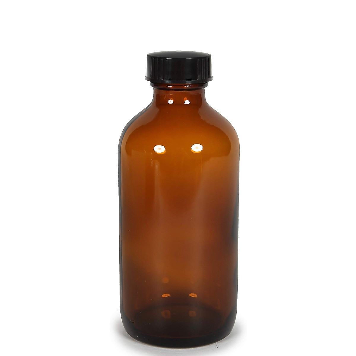 Vivaplex, 12, Amber, 8 oz Glass Bottles, with Lids.