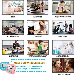 2 Pack Classroom Timers for Teachers Kids Large Magnetic Digital Timer Blue Pink