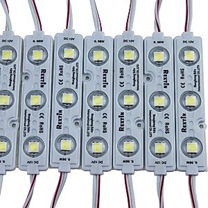 REXTiN Super bright 200pcs 3 LED Module White 5050 SMD 66-72LM Each Module Waterproof Decorative Light for Letter Sign Advertising Signs with Tape Adhesive Backside
