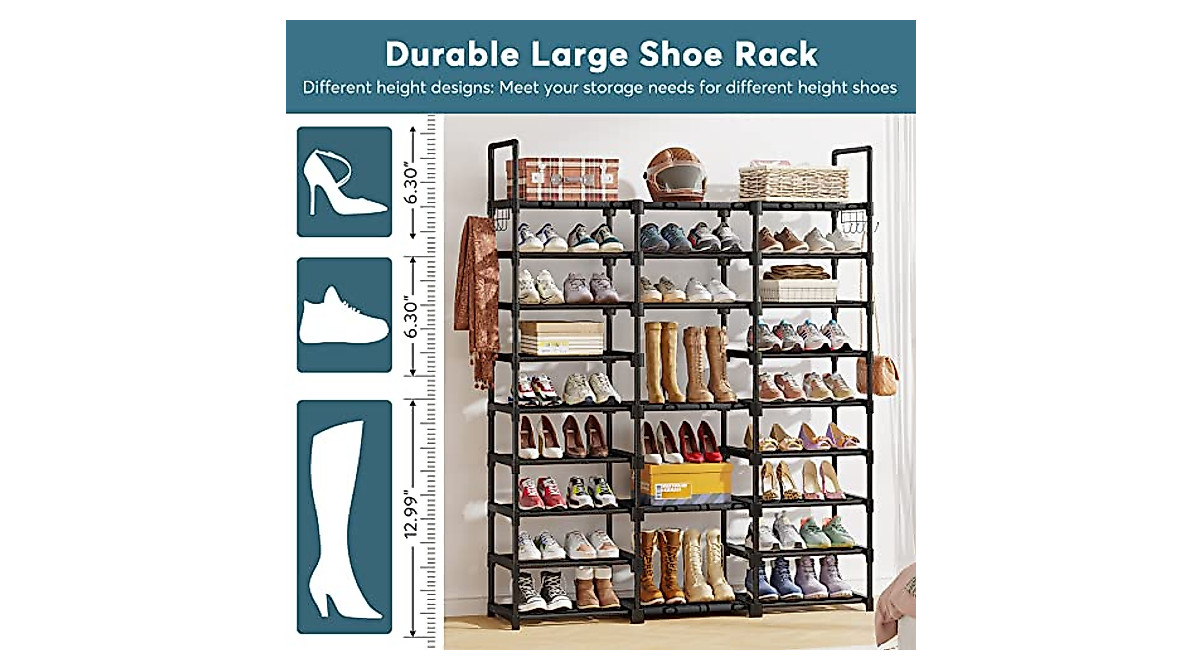 Tribesigns 9 Tier Shoe Rack - Organize 50-55 Pairs