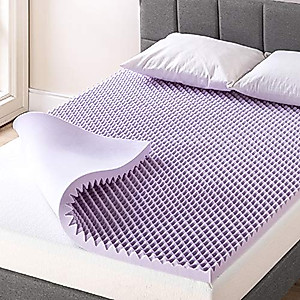 Best Price Mattress 2 Inch Egg Crate Memory Foam Mattress Topper with Soothing Lavender Infusion, CertiPUR-US Certified, Queen
