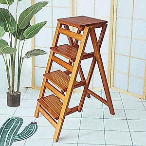 DHTDVD Home Folding Step Ladder Multifunctional Household Folding Leisure Chair Shoe Changing Ladder Indoor Ladder Rack (Size : Large)