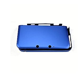 Aluminium Alloy Protective Case Front Back Faceplate Plates Top Cover & Bottom Battery Housing Shell Case Cover for 3DS XL LL Console - Blue
