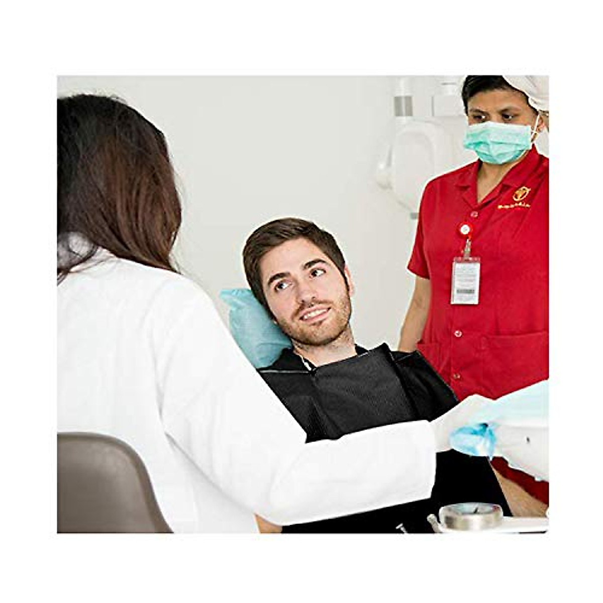 Pack of 500 Black Dental Bibs, Waterproof Bibs 13" x 18" Disposable Patient Bibs, Dentist Bibs, Waterproof Tattoo Bibs, Dental Patient Bibs, Dental Bib, Dental Napkins