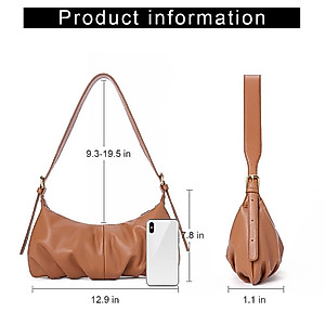 CLUCI Shoulder Bag,Purses for Women Dumpling Small Hobo Bags Vegan Leather Ladies Clutch with Adjustable Strap