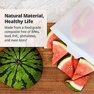 Greater Goods Reusable Silicone Containers for Food Storage, Freezer, Microwave, and Oven Safe Sandwich Containers, Designed in St. Louis (Complete Set of 4), Clear)