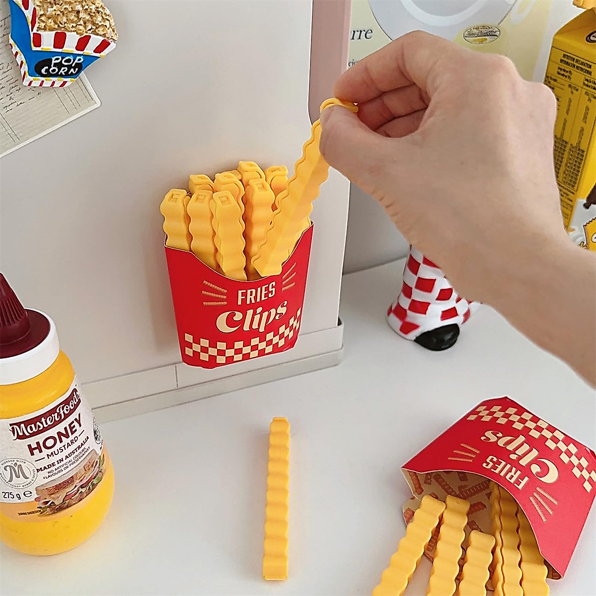 HMELUNE 12 Pcs Potato Chips-Novelty Creative Realistic Potato Chips Crisps Shape Snack Clips Cute Food Carrot Animals Cats Dog Theme Food Snack Bag Clips Kitchen Clips Seal Opened Food Package Sealer