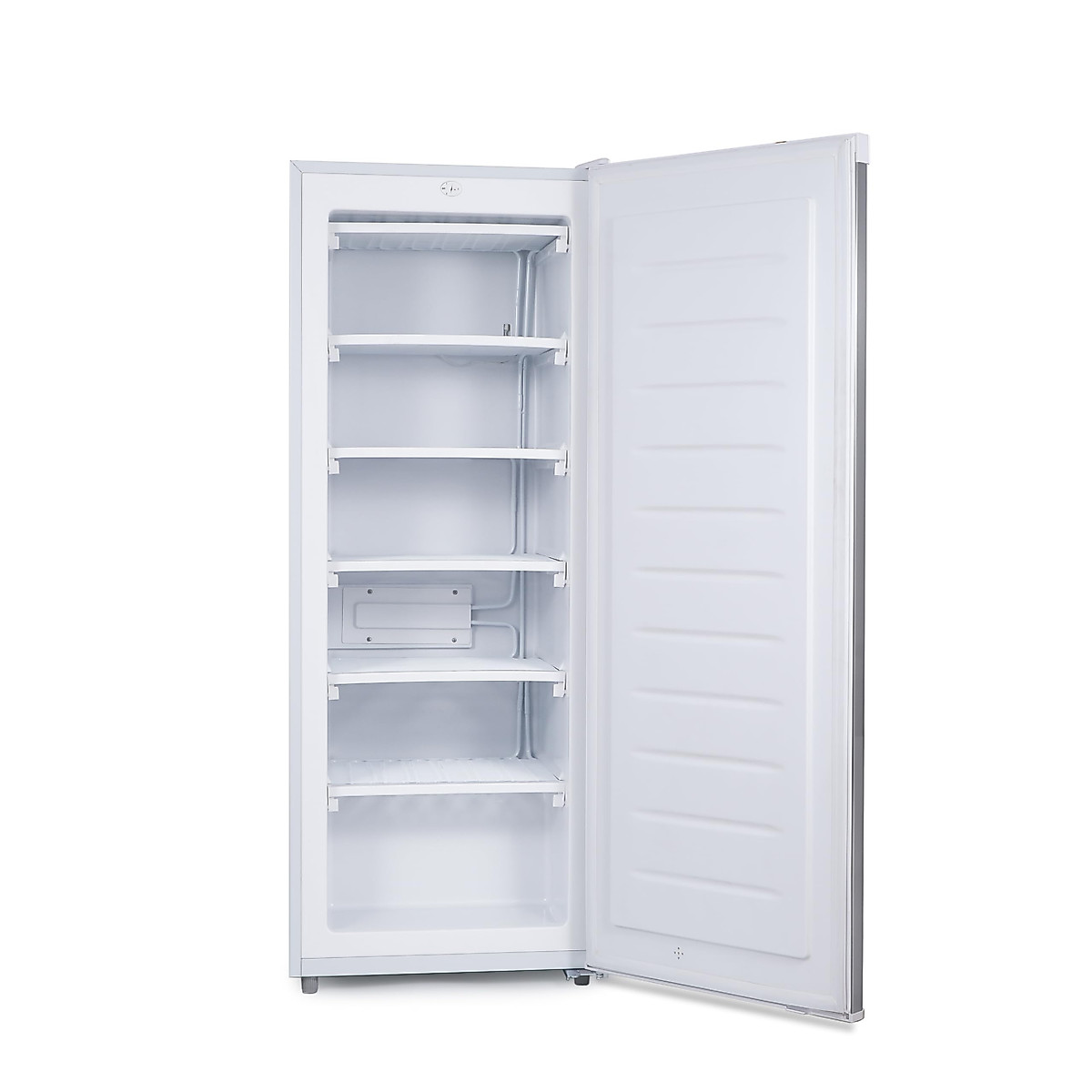 Commercial Cool Upright Freezer, Stand Up Freezer 6 Cu Ft with Reversible Door, White with VCM Door