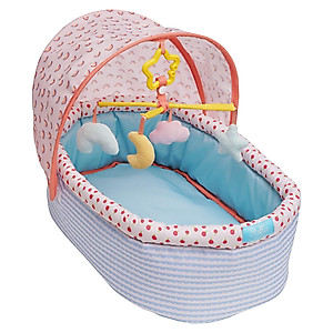 Manhattan Toy Stella Collection Soft Baby Doll Crib with Removable Canopy and Mobile for 12" to 15" Baby Dolls