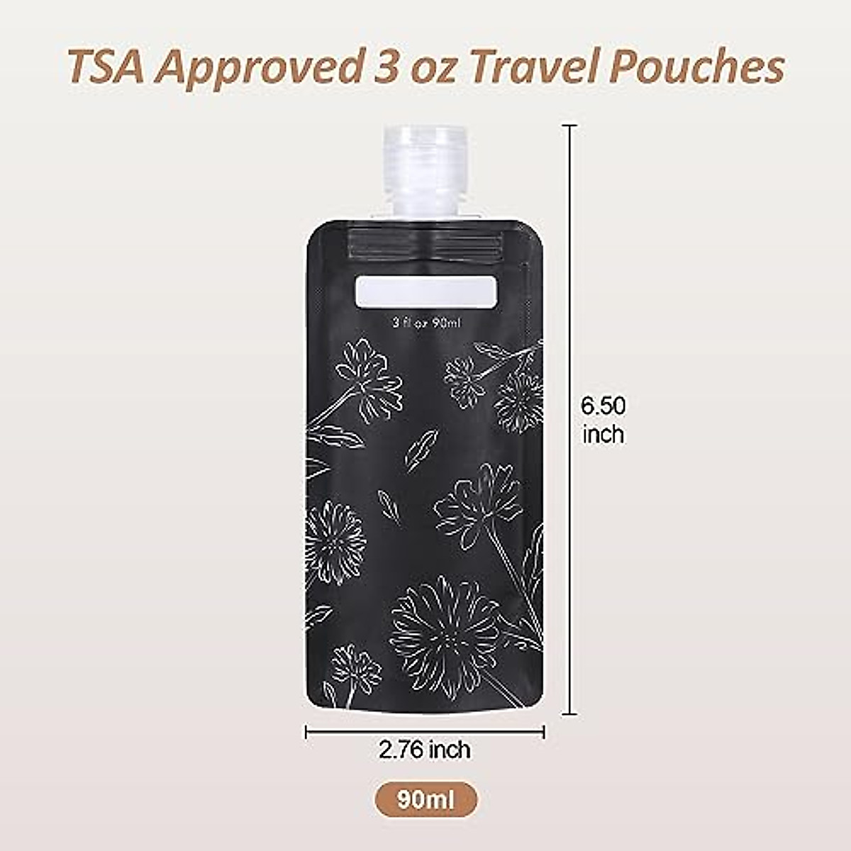 PACKISM Travel Pouches for Toiletries - 12 Pack Leak Proof 3oz TSA Approved Travel Squeeze Pouches,Stand Up Liquid Travel Containers for Shampoo Conditioner Lotion Body Wash