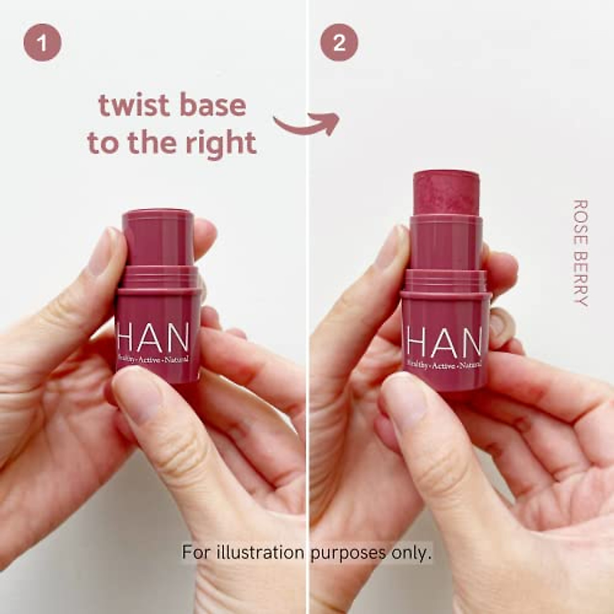 HAN Skincare Cosmetics Vegan, Cruelty-Free, Clean 3-in-1 Multistick for Cheeks, Lips, Eyes, Bordeaux Glow | 0.20 oz