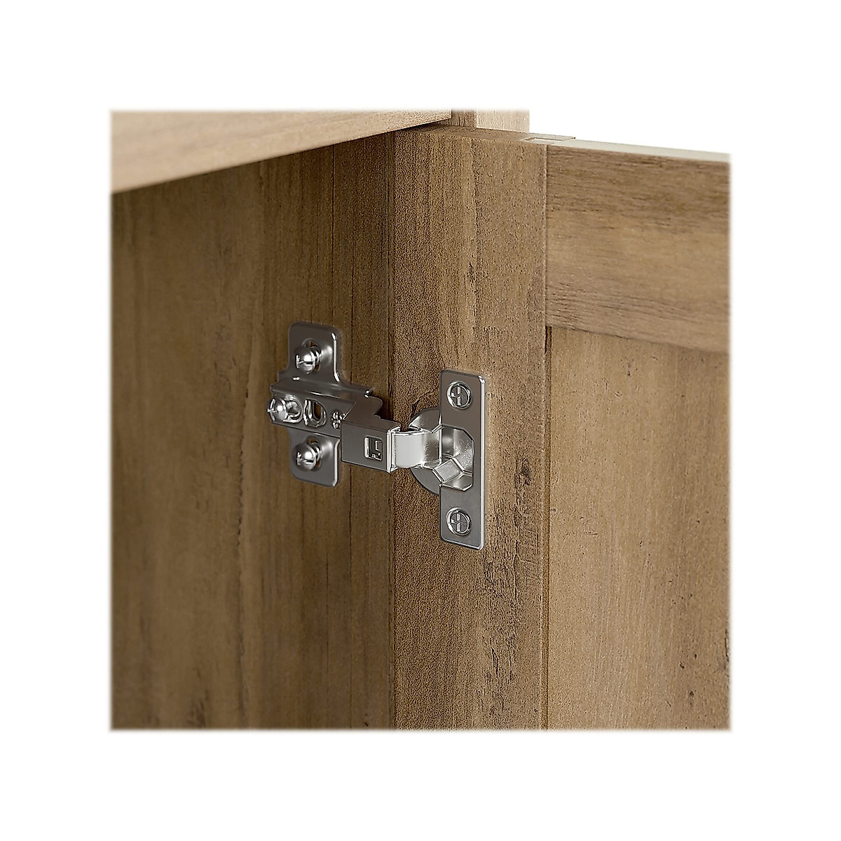 Bush Furniture Salinas Computer Desk with Hutch | Study Table with Drawers, Cabinets & Pullout Keyboard/Laptop Tray | Modern Home Office Desk in Reclaimed Pine | Work Desk with Storage