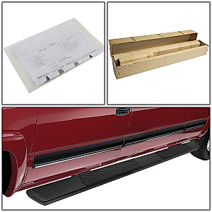 DNA Motoring STEPB-ZTL-8238-SSBK 5 Inches Wide Powder Coated Side Step Nerf Bar Running Boards Compatible with 2004-2014 Ford F150 Super Cab