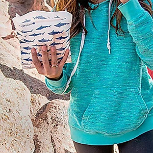 Lunchskins Recyclable & Sealable Food Storage Sandwich Bags, Shark Design, 50 Bags - Eco-Friendly, Made Without PFAS and BPA