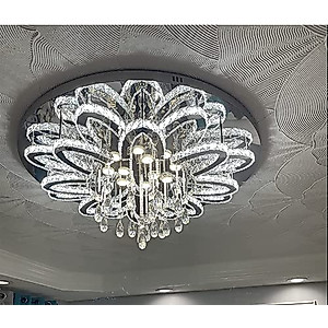 W32'' Chanderlier Lights for Living Room Large Chandeliers Bedroom Flush Chandeliers Modern Crystal Ceiling Chandelliers for Foyer Dining Room Hallway Bedroom Interior Luxury LED Ligting