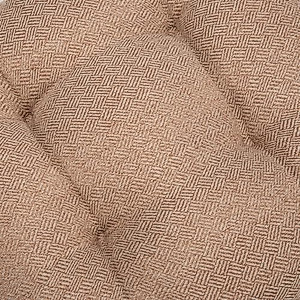 POMIU Outdoor Chair Cushions for Patio and Garden Furniture, Chair Pads Set Premium Comfortable Thick Fiber Fill Tufted Seat Floor Cover (2 Pack, 19" x 19", Khaki)