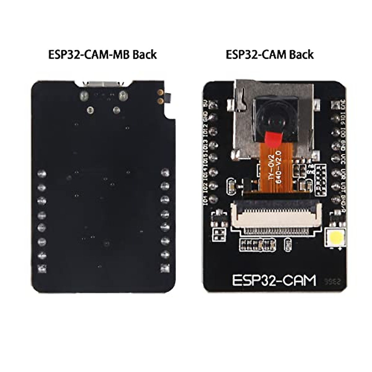 Aokin ESP32-CAM Camera Module, ESP32 Development Board WiFi and Bluetooth with OV2640 2MP Camera for Arduino, Include ESP32-CAM-MB Micro USB to Serial Port CH340C, 1 Pcs