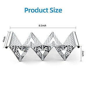 Chbuuero Taco Holders Set of 4, Taco Stand, Stainless Steel Taco Holder, Each Can Hold 3 Tortillas, with Easy-Access Handle, Fits Microwave, Air Fryer and Oven