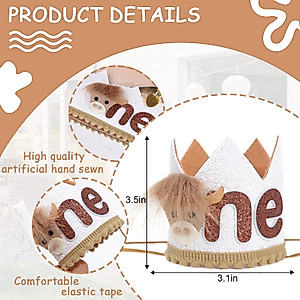 WUTKYAX Cow 1st Birthday Crown,Holy Cow I’m One,Farm Birthday,Cow 1st Birthday Crown for Girls,Holy Cow Western Cowgirl First Birthday Decoration and Decor,Western Cowboy Birthday Hat,Photo Props