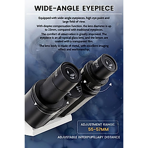 Crspexil 40X-5000X Compound trinocular Microscopes trinocular fo Adults, with 5.0 mp Camera with Microscope Slides 30p, Microscope Accessories, Microscopes Abbe Condenser