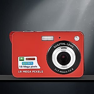 Shanrya Digital Camera, 8X Zoom High Definition 2.7in LCD Stable Performance Camera 720P Resolution for Party for Travel for Home(red)