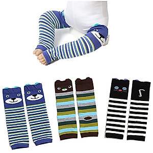 Vewye 6 PCS Baby Toddler Leg Warmers Knee Protector for Girls Boys Crawling Knee Pads in various styles