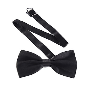 Sumind Men's Pre-Tied Bow Ties Tux Bowtie Adjustable Formal Neck Bowtie for Parties (Black, 1 Piece)