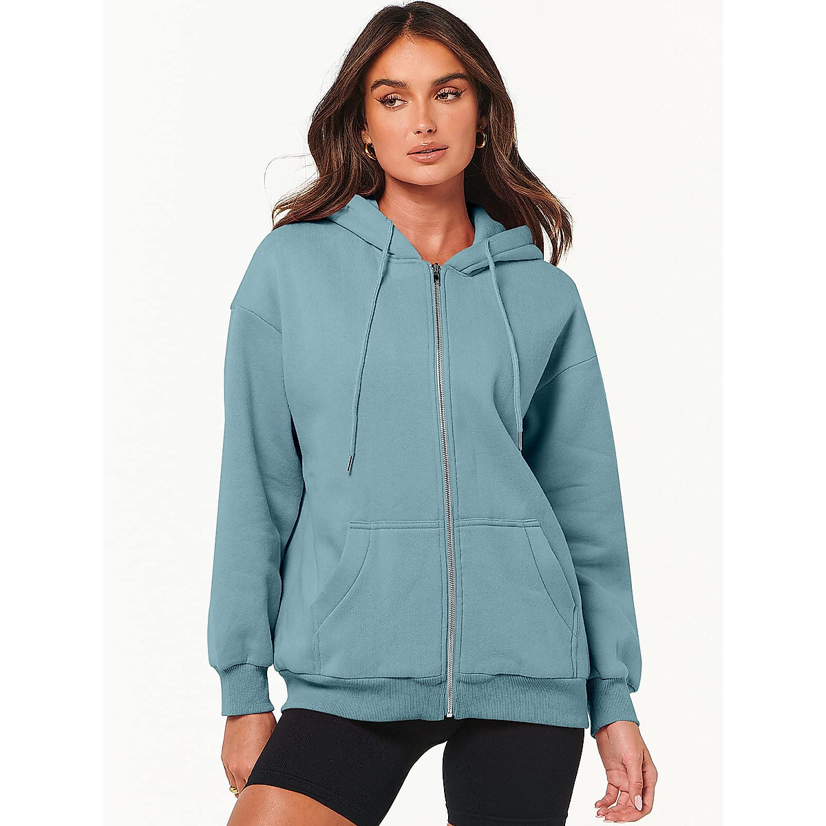 ANRABESS Womens Zip Up Hoodies Long Sleeve Oversized Sweatshirts Fleece Y2K Jacket Pockets 2025 Fall Outfits Fashion Clothes Lake Large