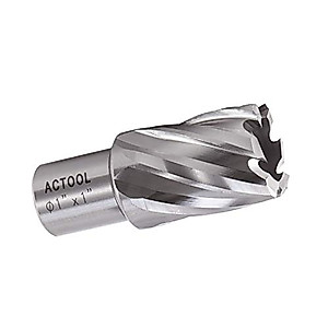 ACTOOL 1" Diameter × 1" Depth of Cut HSS ANNULAR Cutter with 3/4'' Weldon Shank