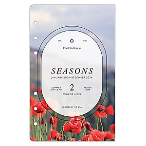 FranklinCovey - Seasons Two-Page Monthly Calendar Tabs (Compact, Jan 2024 - Dec 2024)