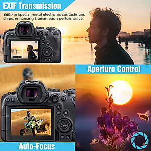 Donwell EF to EOS R Mount Adapter,Auto-Focus EF/EF-S Lens to RF Mount Converter Ring with Removable Tripod Mount Compatible for Canon EOS R RP R5 R6 R7 R10 R50 Series Mirrorless Digital Cameras
