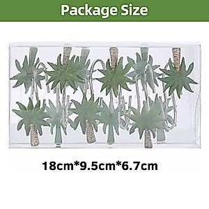 VEGA U Palm Tree Decorative Shower Curtain Hooks for Bathroom, Summer Tropic Themed Resin Bath Decor Rings, Set of 12 (Green)