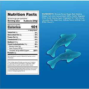 Blue Sharks Gummy Candy, Blue Raspberry Flavor, 2-Pound Bag