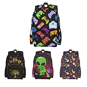 famliihw Video Game Controller Backpack Bookbag Laptop Backpacks Multipurpose Daypack for Boys Girls School Men Women Travel Hiking