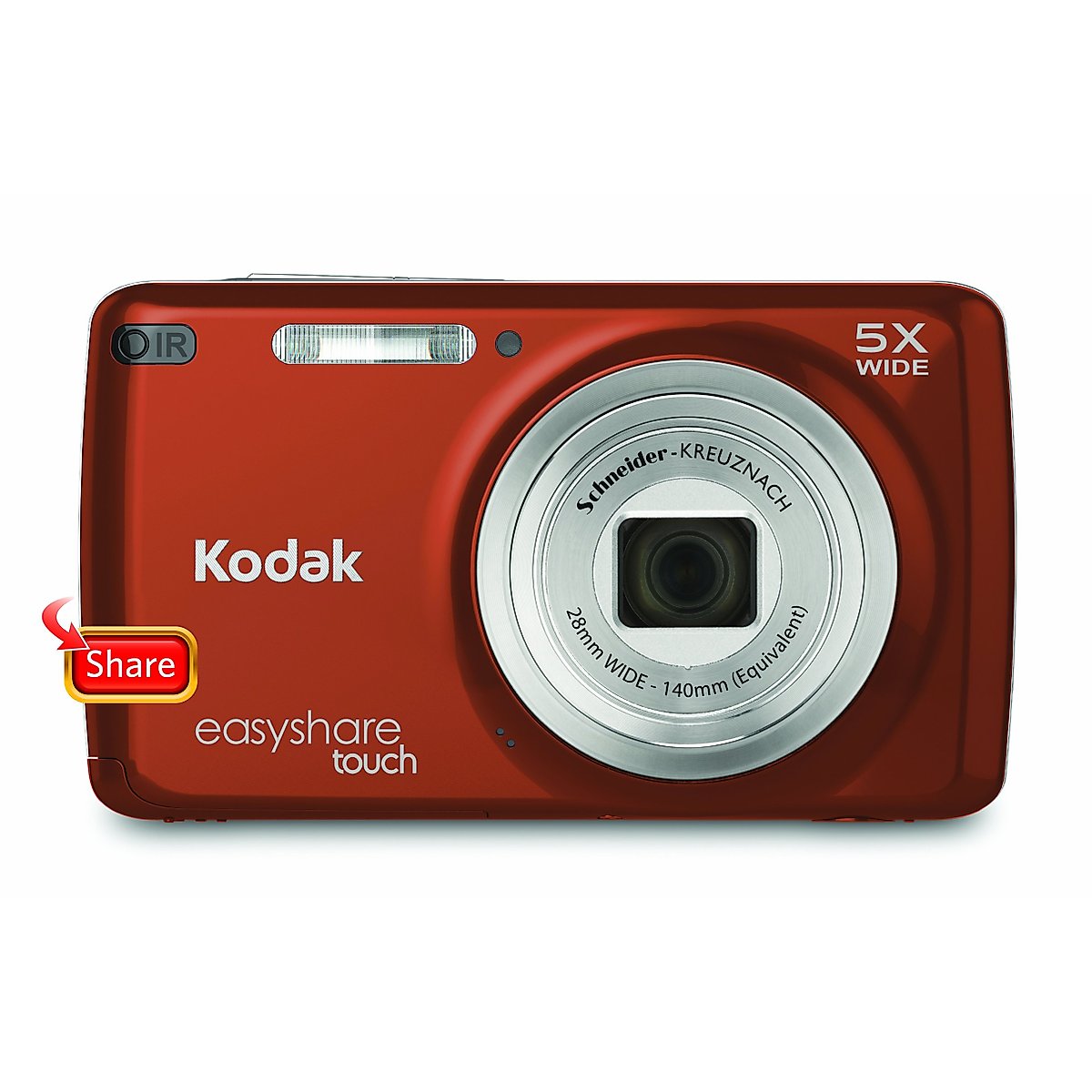 Kodak EasyShare Touch M577 14 MP Digital Camera with 5x Optical Zoom and 3-Inch LCD Touchscreen - RedOrange