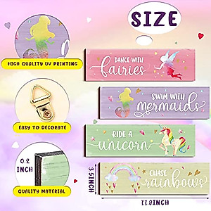 Yulejo Unicorn Rainbow Girls Room Wall Decor Unicorn Rainbow Motivational, Inspirational Wall Art Room, Bedroom Decor for Girls Kids Bedroom Nursery Decorations ()