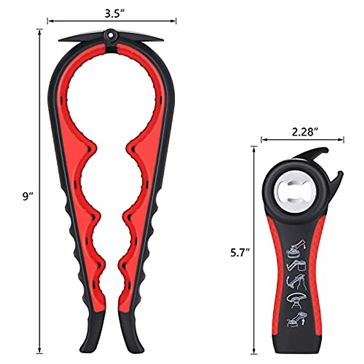 5 in 1 Multi Function Bottle Jar Opener Kit,Non Slip Safe Cut Can Lid Grip Opener,Suitable Manual Can and Jar Opener handheld for Children,Arthritis,Women,Elderly,Kitchen & Restaurant