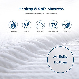 EGOHOME Full Memory Foam Replacement Mattress Sleeper 4.5-Inch for Convertible Sleeper Sofa and Couch Beds, Cooling Gel Green Tea Mattress in a Box, 73”×52”×4.5”, Sofa Not Included