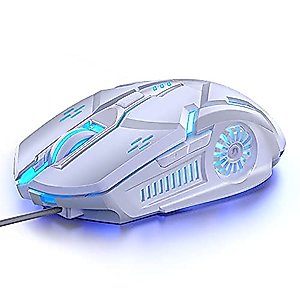 Gaming Mouse Wired, USB Computer Mice for Game & Daily, Chroma RGB Backlit, 4 Adjustable DPI Up to 3200 DPI, Comfortable Grip Ergonomic Mice for PC, Laptop, Mac, Windows (White)